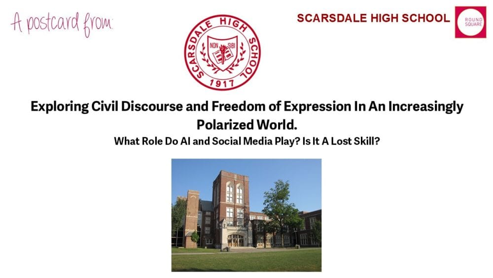 Join a RS Zoom Postcard from Scarsdale High School in USA - Round Square